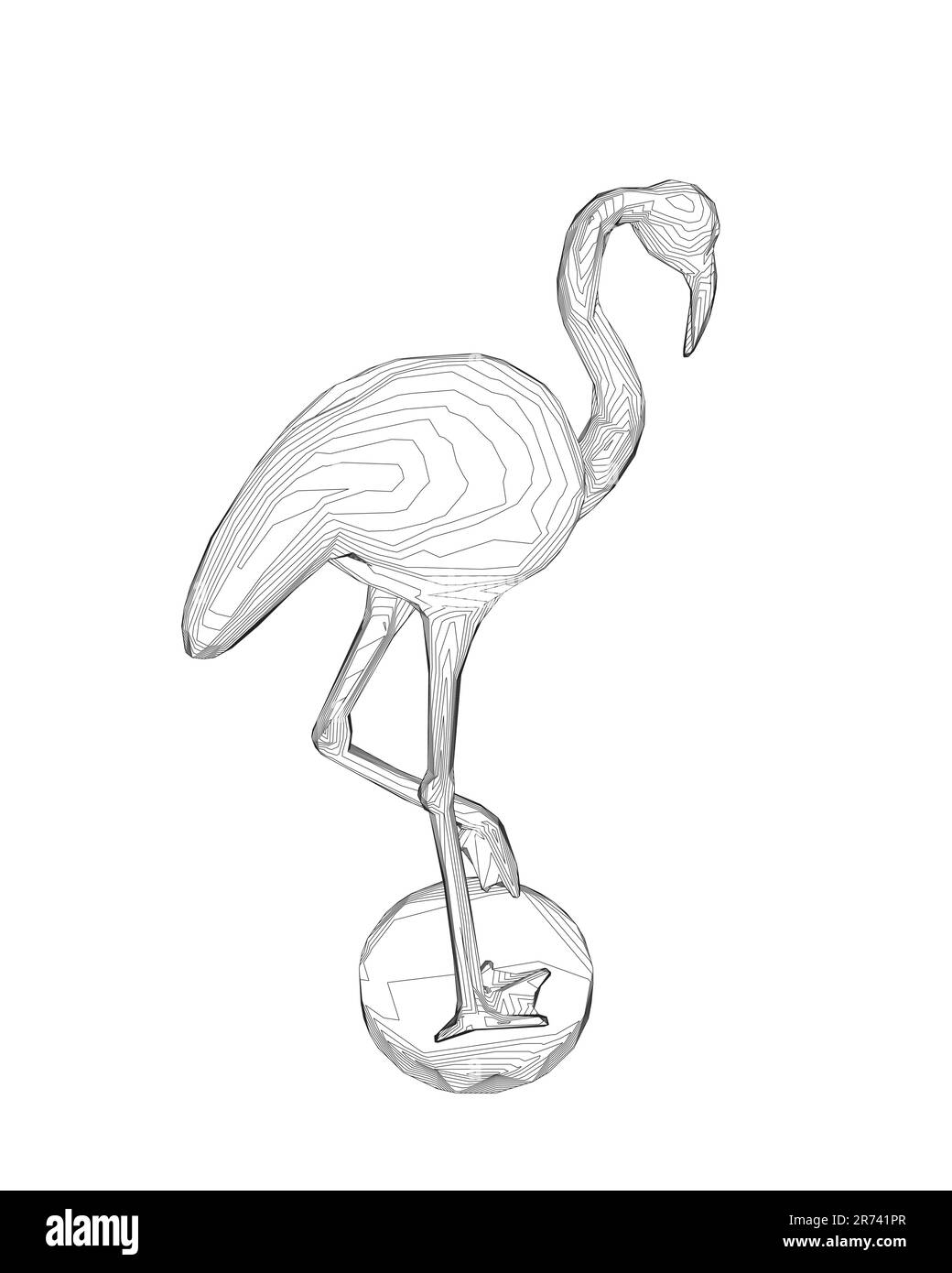 Outline flamingo vector illustration isolated on white background ...