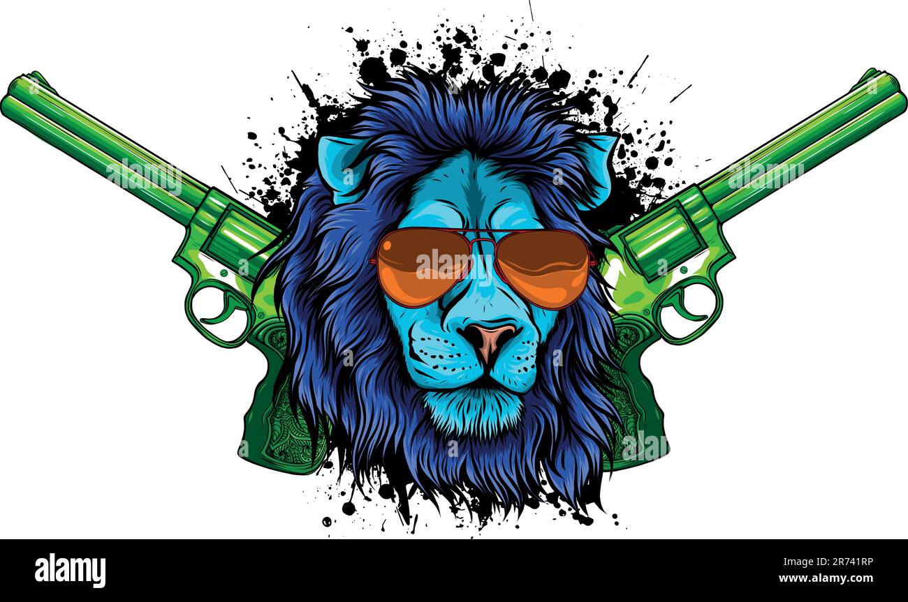 Lion head colorful hand draw vector illustration Stock Vector Image ...