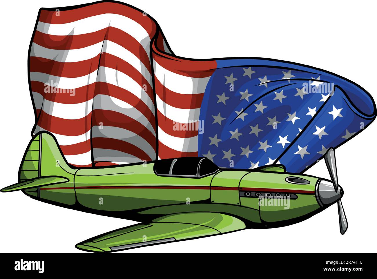 Vector illustration of old fighter plane design Stock Vector Image ...