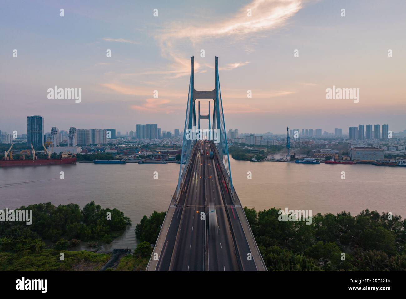 April 22, 2023: Phu My Bridge connects District 2 and District 7 of ...