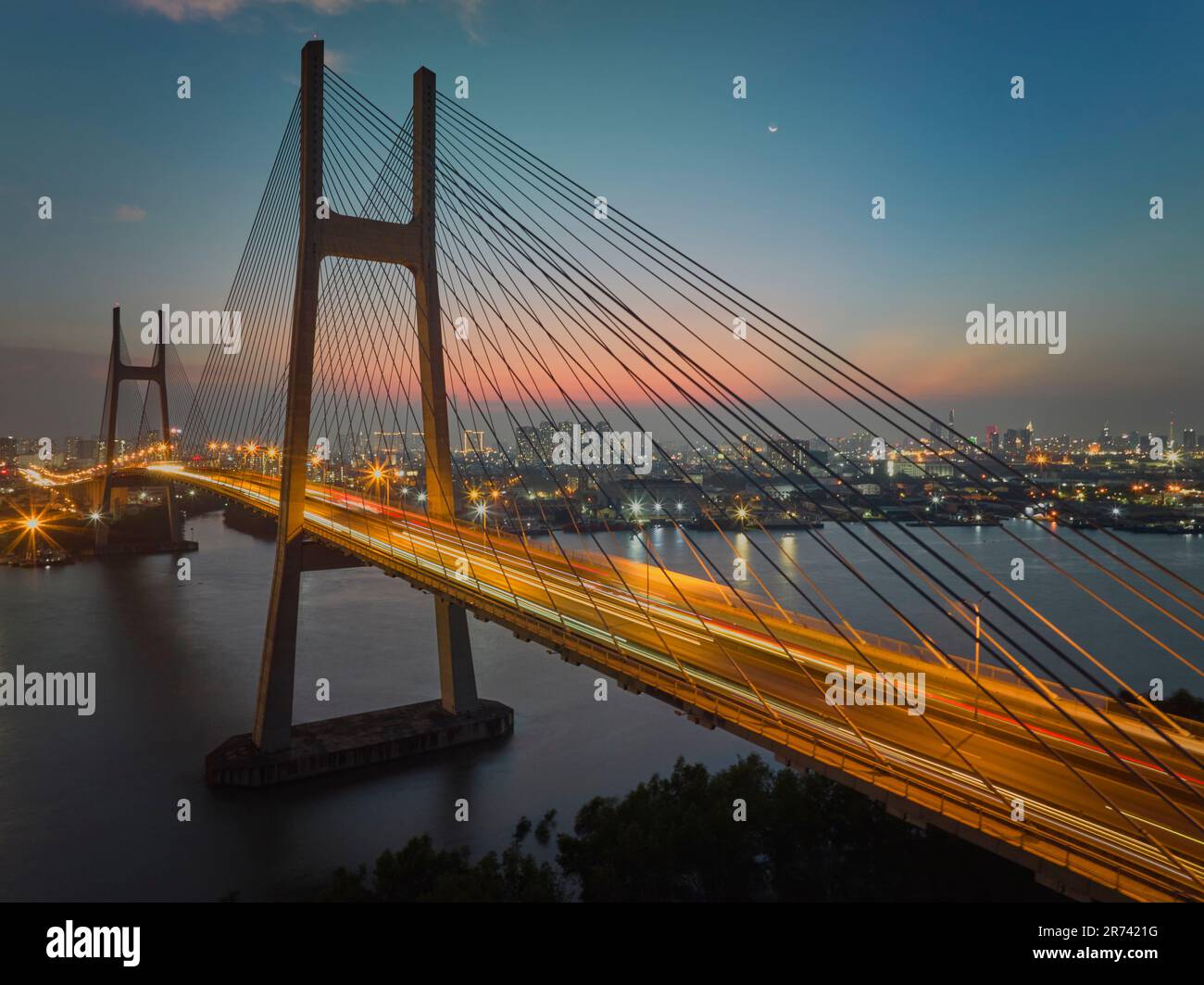 April 22, 2023: Phu My Bridge connects District 2 and District 7 of ...