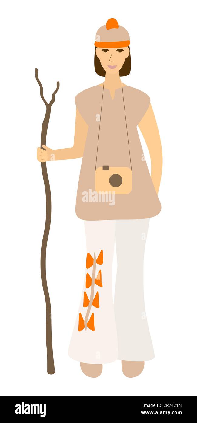 Full-length portrait of girl illustration Design element Vector ...