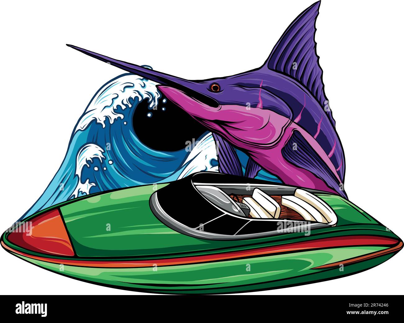 illustration of Speedboat flat vector isolated design Stock Vector ...