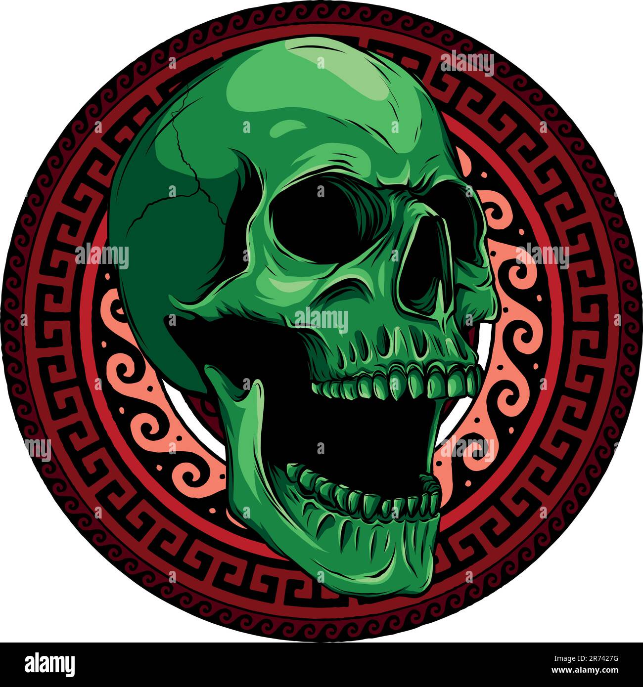 colored draw of human skull vector illustration design Stock Vector ...