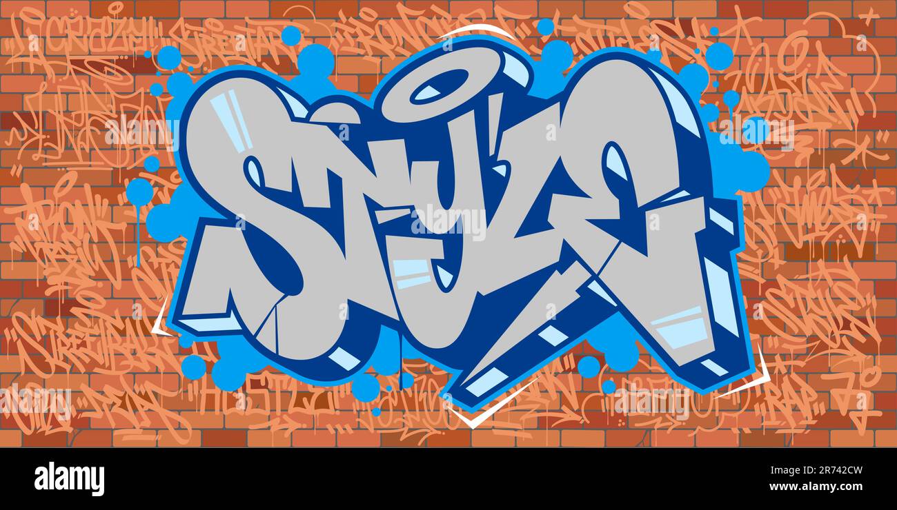 Abstract Urban Brick Wall With Graffiti Street Art Word Style Lettering ...