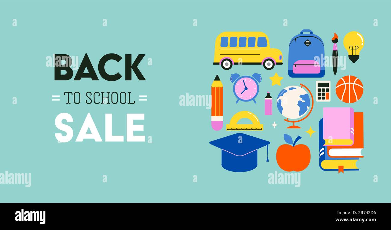 Vibrant Color Back To School background concept design. Geometrical ...