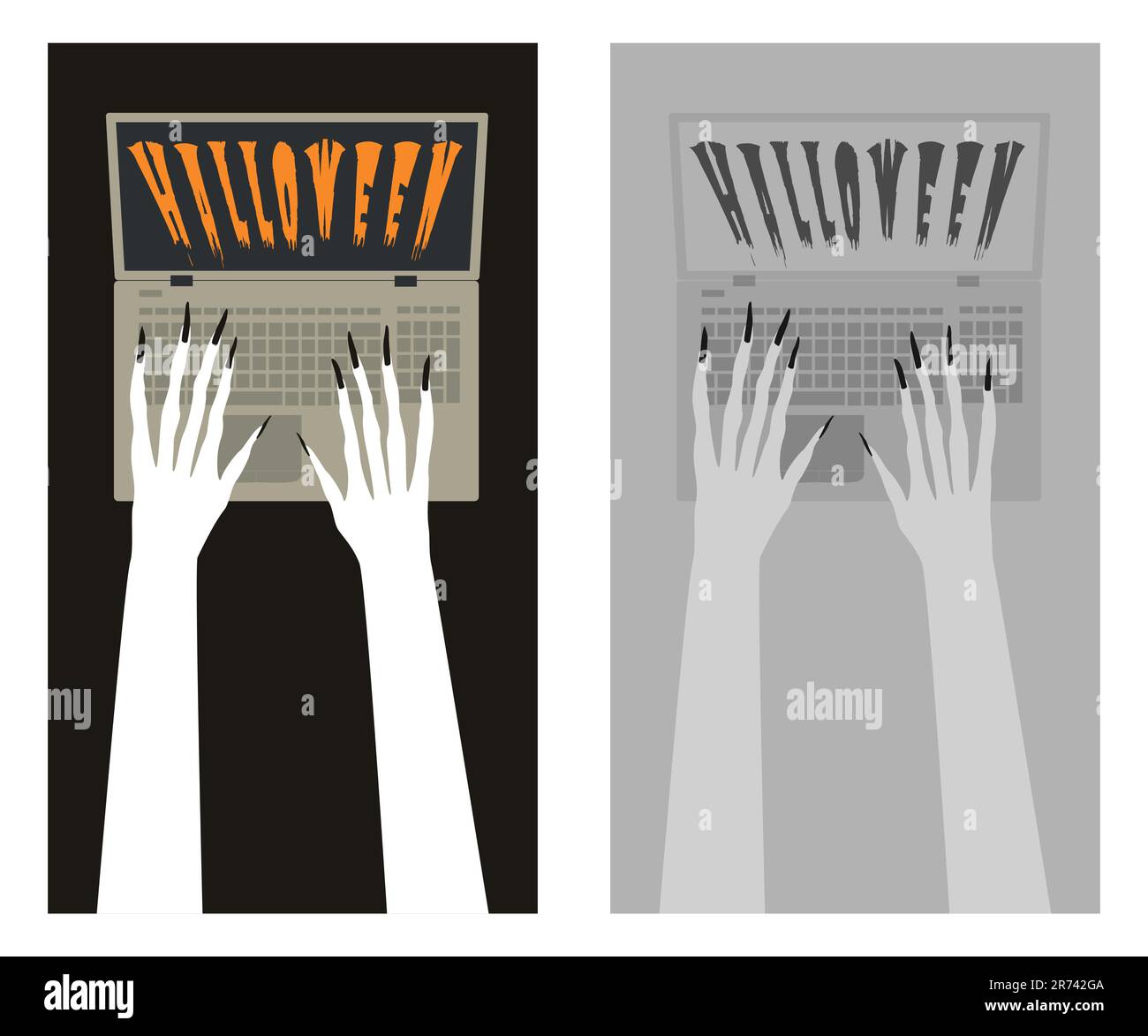 Vector set two laptop Cut Out Stock Images & Pictures - Alamy