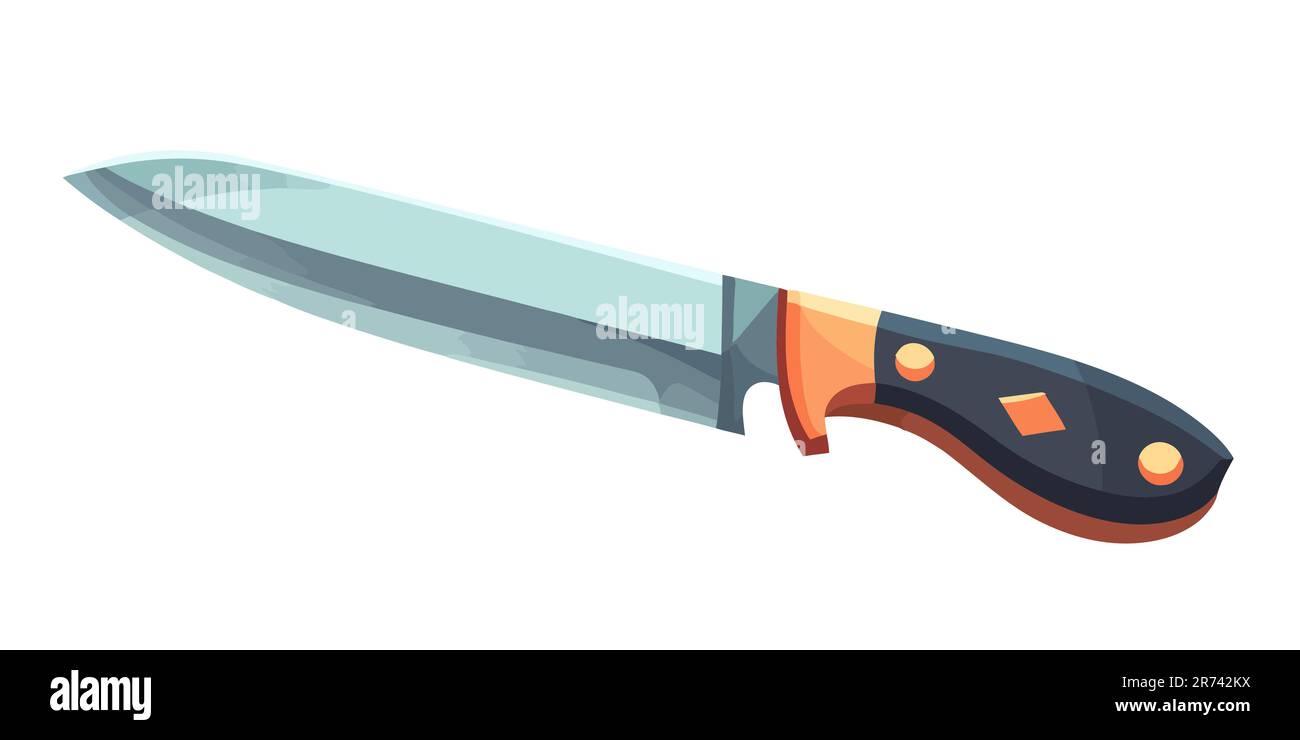 Knife in flat design. Colorful knife icon on white background. Vector ...