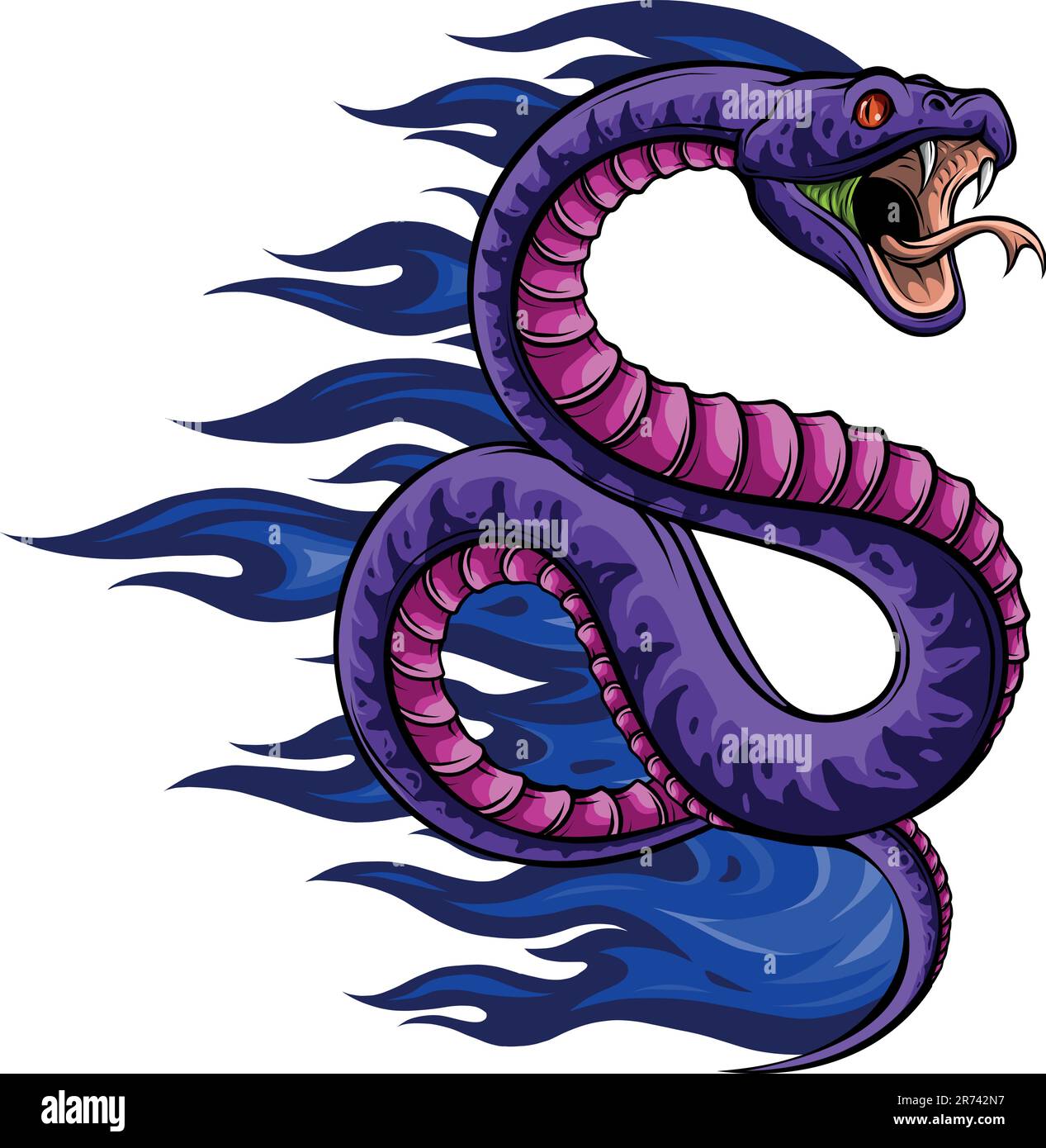 Colorful hand drawn vector illustration of snake Stock Vector Image ...