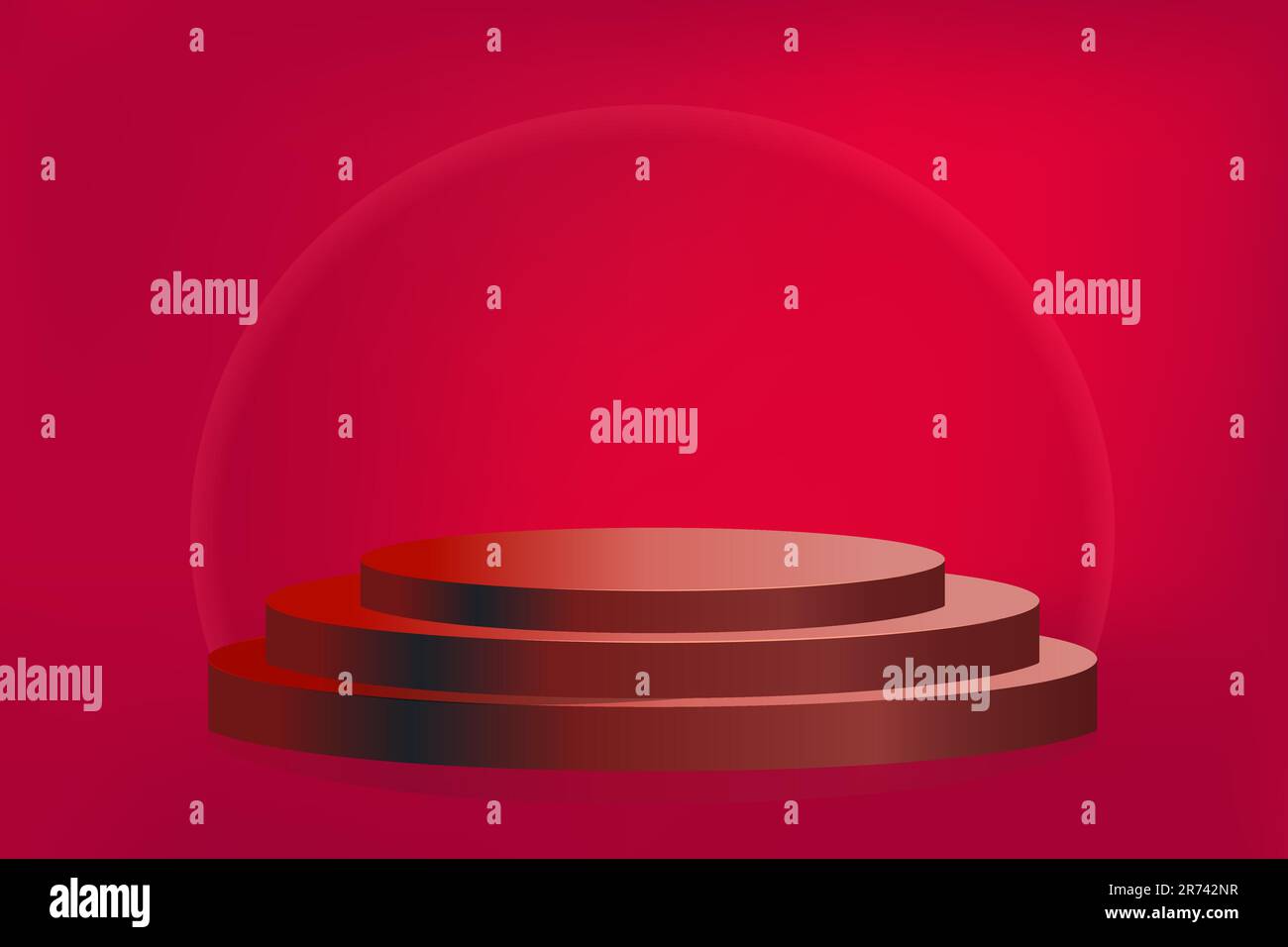 Podium red 3d product. Cylinder pedestal. Dark red minimal wall scene ...