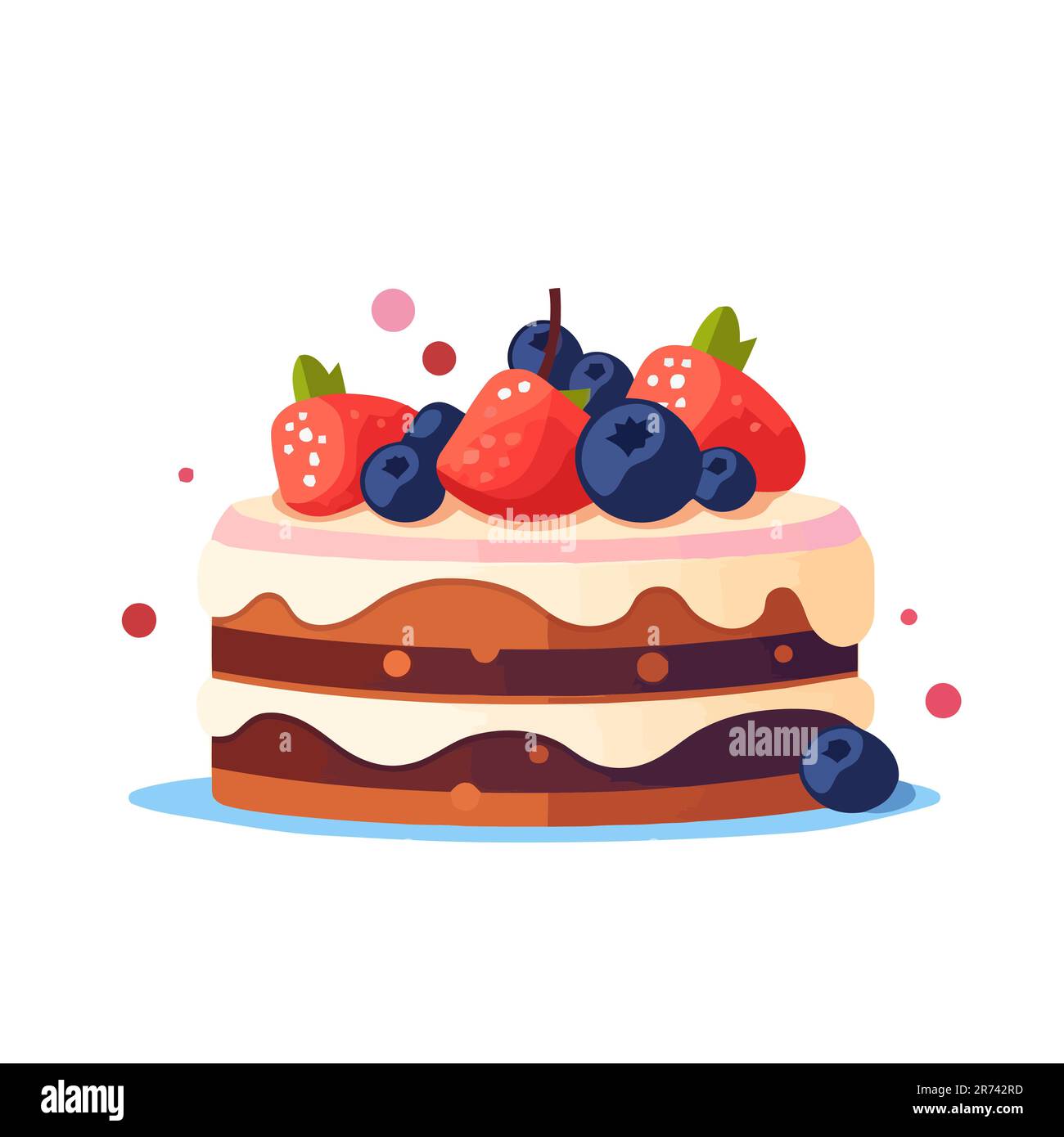 Cartoon cake image. Sweet cake in white background. Sweet celebration ...