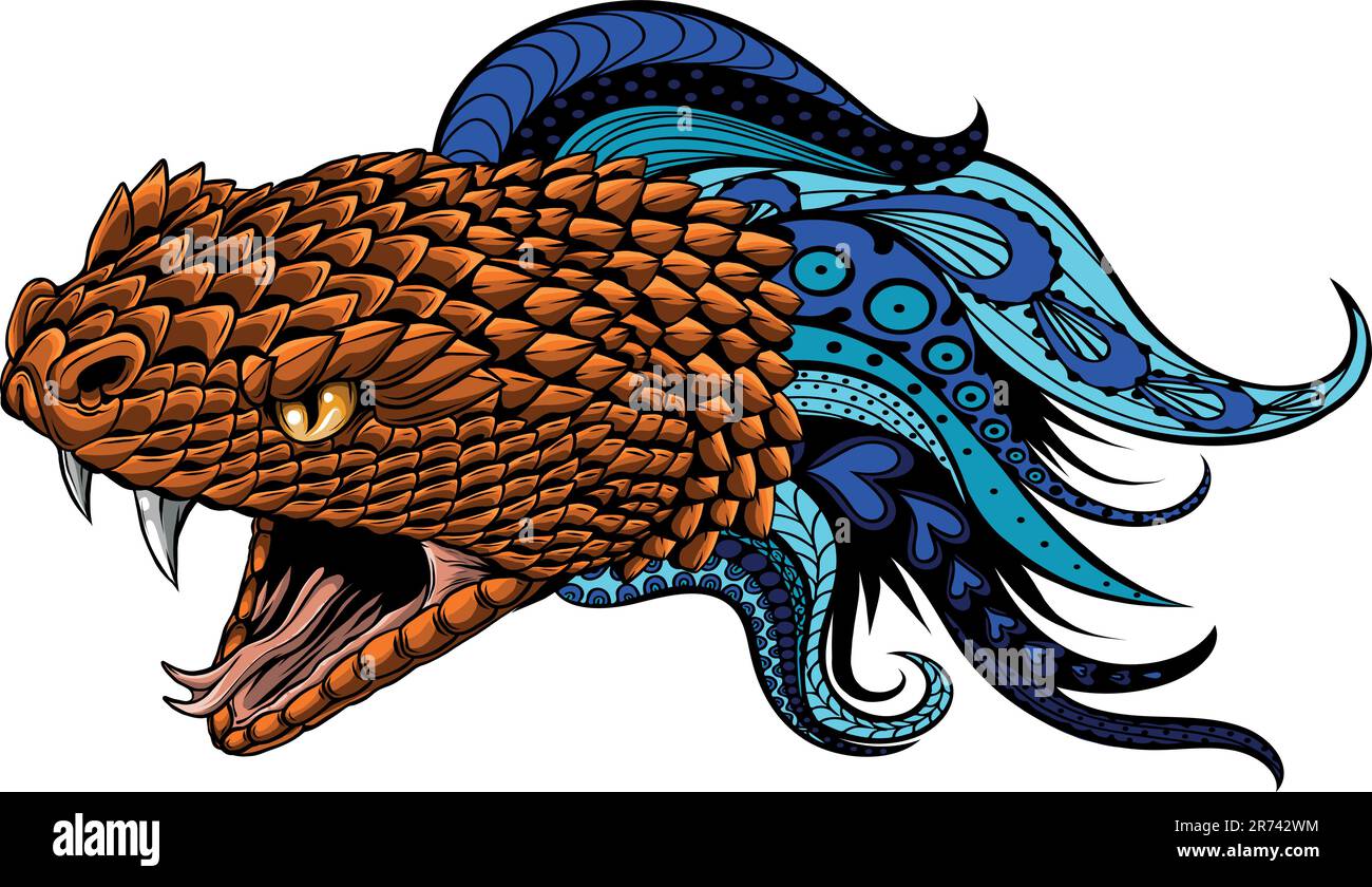 snake head hand drawn vector illustration design Stock Vector Image ...