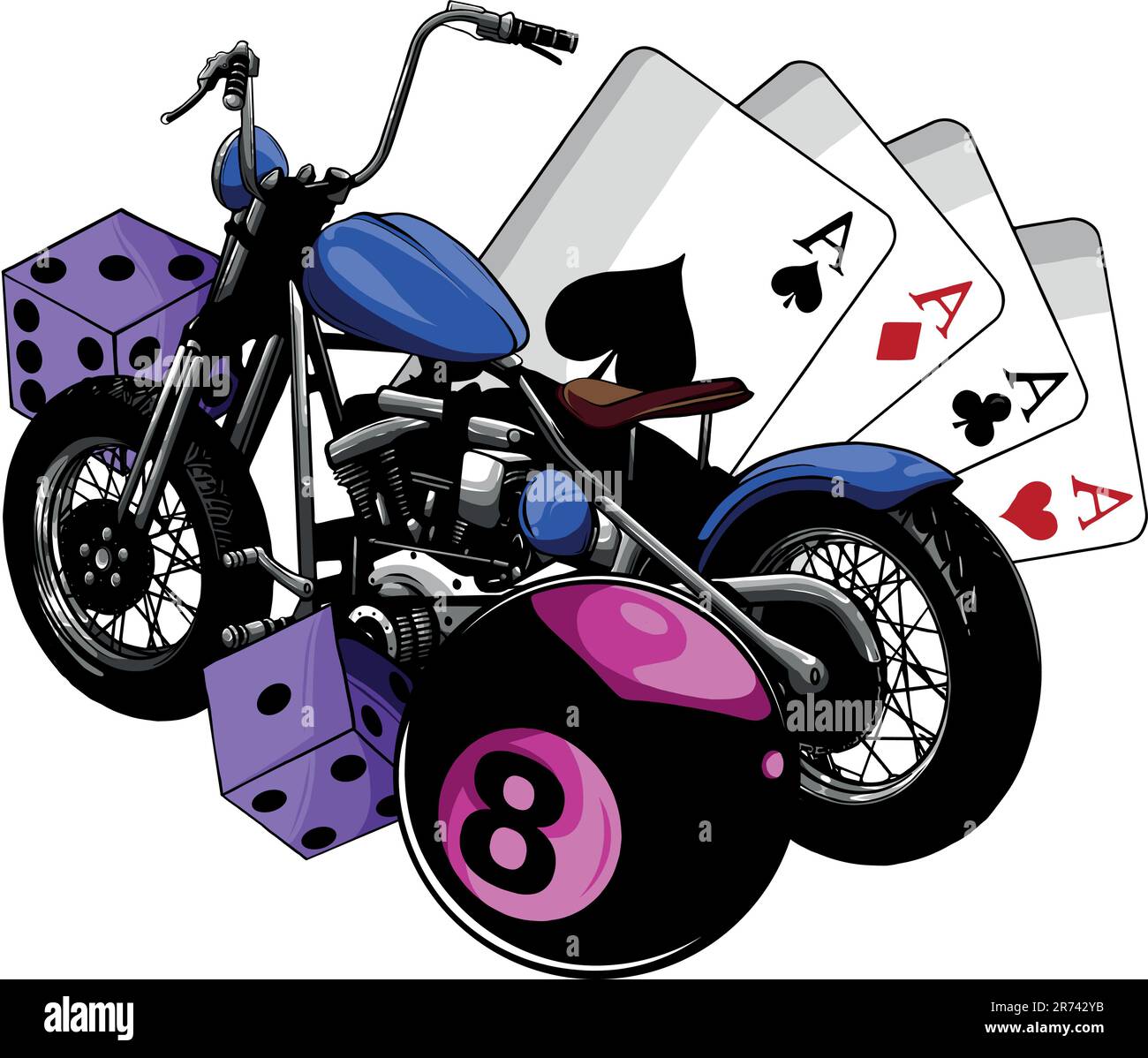 illustration of custom motorcycle chopper vector design Stock Vector ...