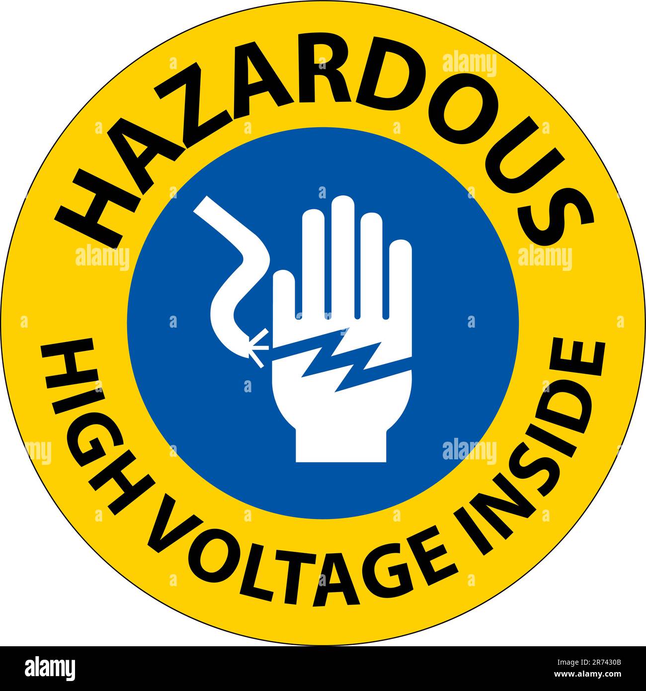 Hazardous High Voltage Inside Sign On White Background Stock Vector ...