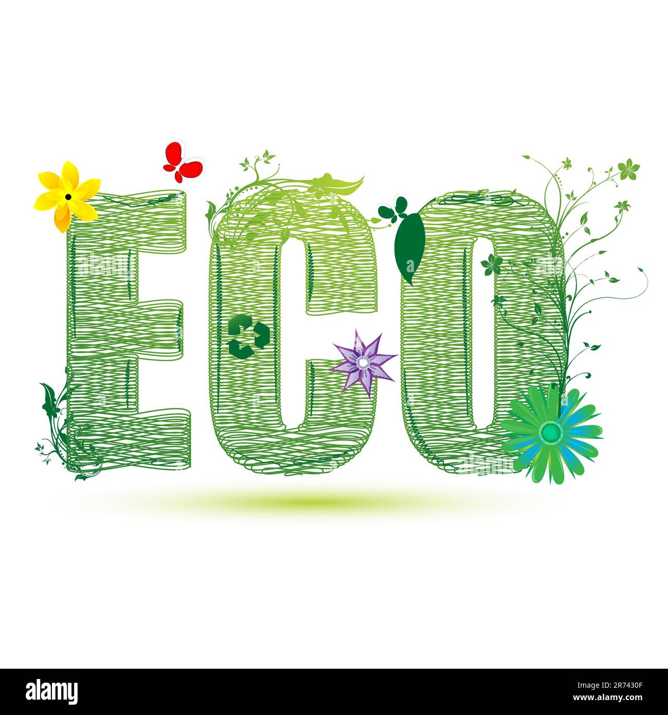 illustration of eco recycle on white background Stock Vector Image ...