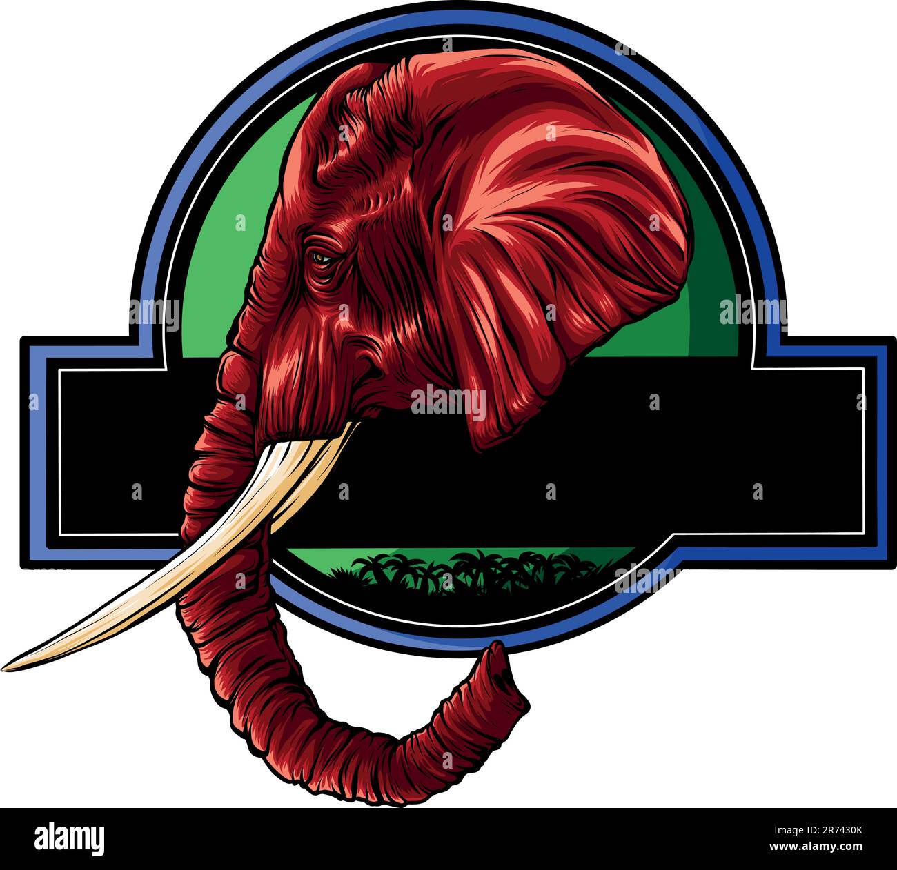 vector illustration of Elephant head digital draw Stock Vector Image ...