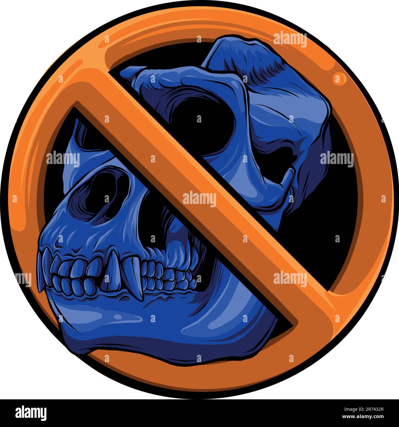 colored draw of monkey skull vector illustration design Stock Vector ...