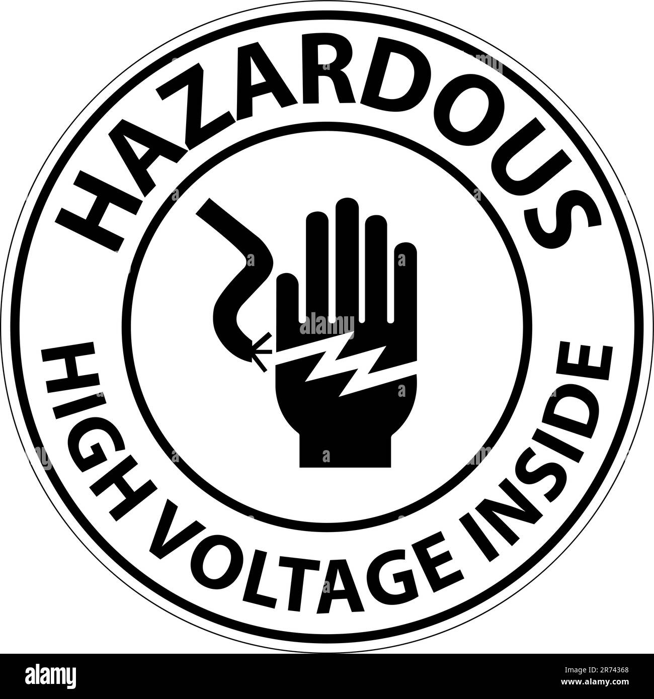 Hazardous High Voltage Inside Sign On White Background Stock Vector ...
