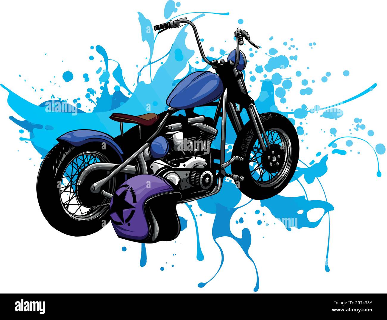 illustration of custom motorcycle chopper vector design Stock Vector ...