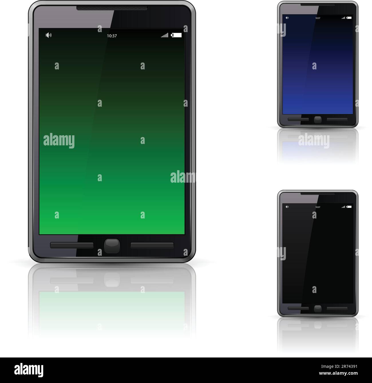 Mobile phone set, vector illustration on white background Stock Vector ...