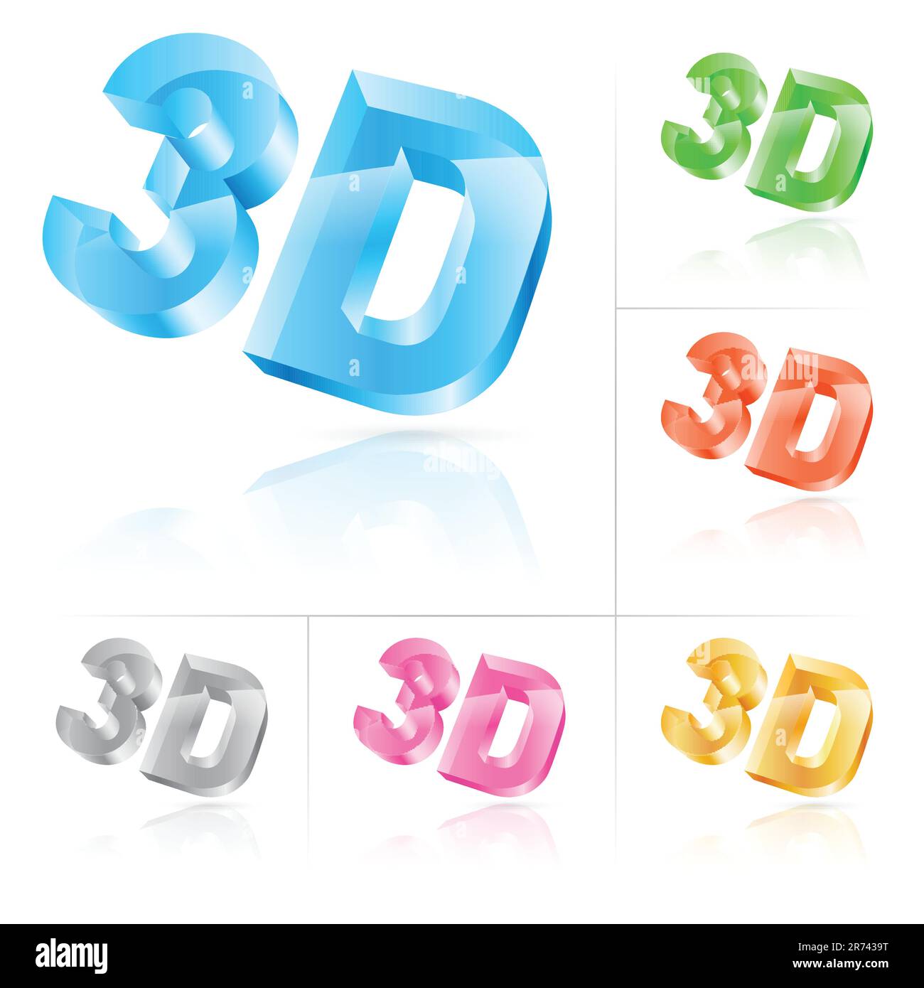 Set of symbol 3d. Vector illustration on white background Stock Vector ...