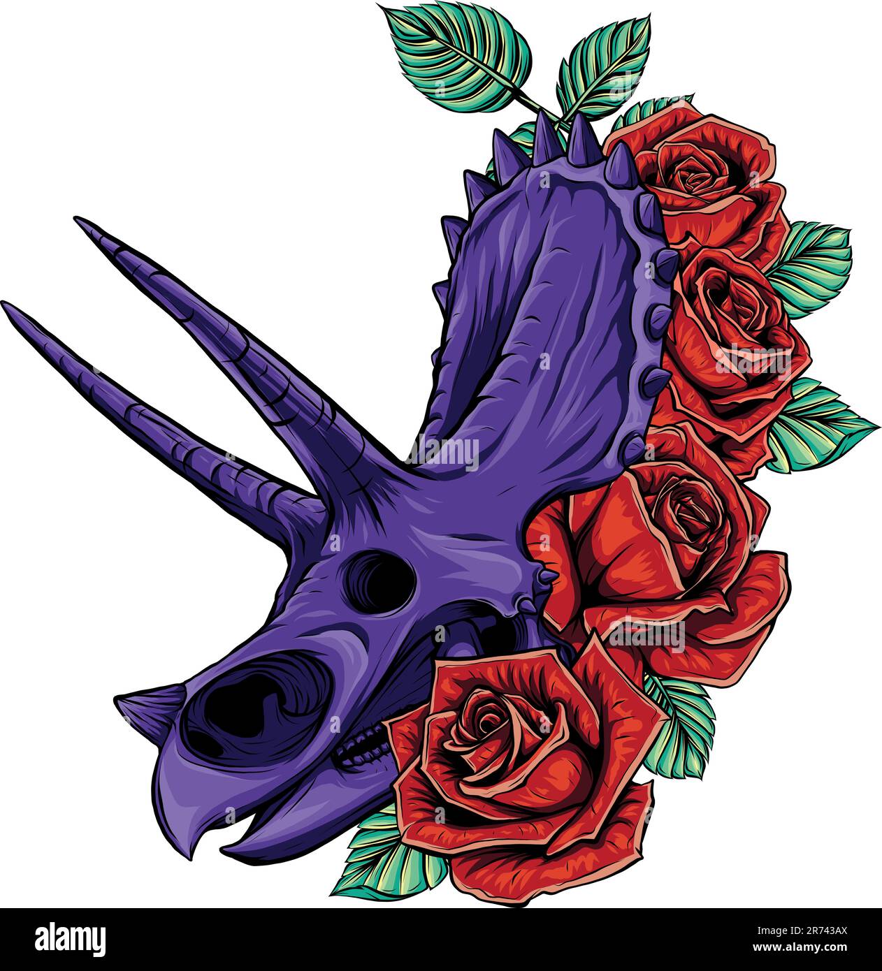 skull of triceratops dinosaur. vector illustration design Stock Vector ...