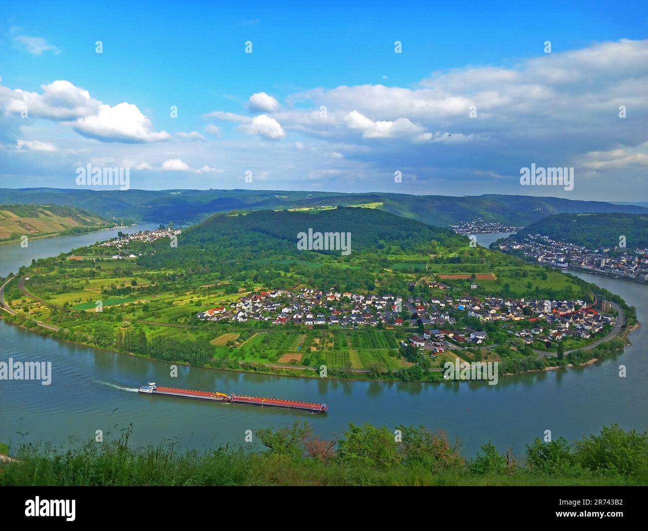 The meander of Boppard, Rhine river, Germany Stock Photo - Alamy