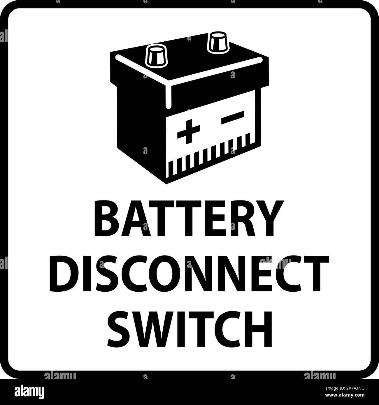 Battery Disconnect Switch Sign On White Background Stock Vector Image ...
