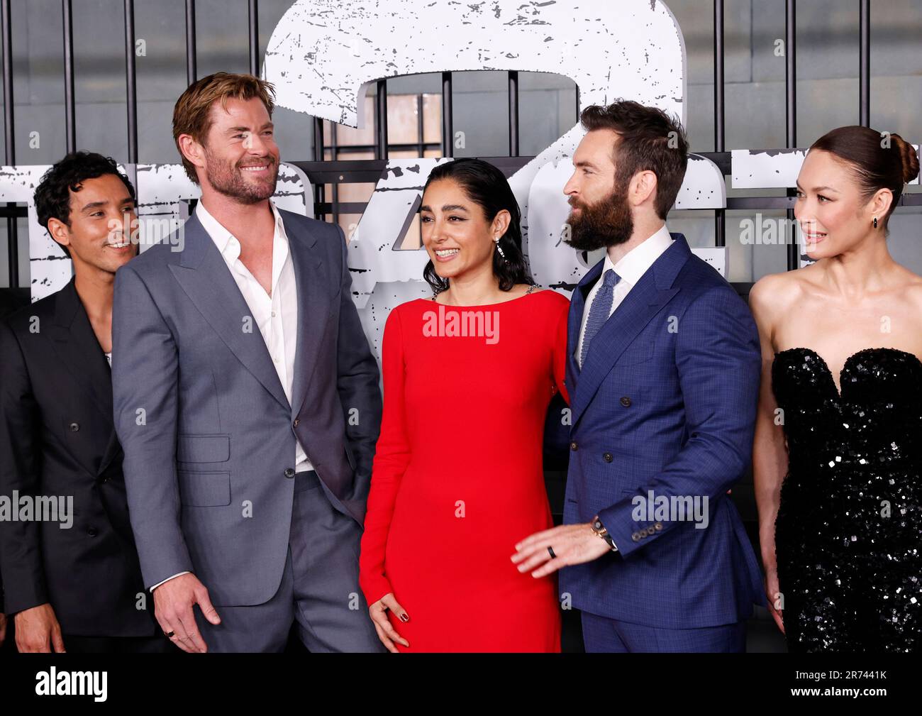 New York, United States. 12th June, 2023. Adam Bessa, Chris Hemsworth ...