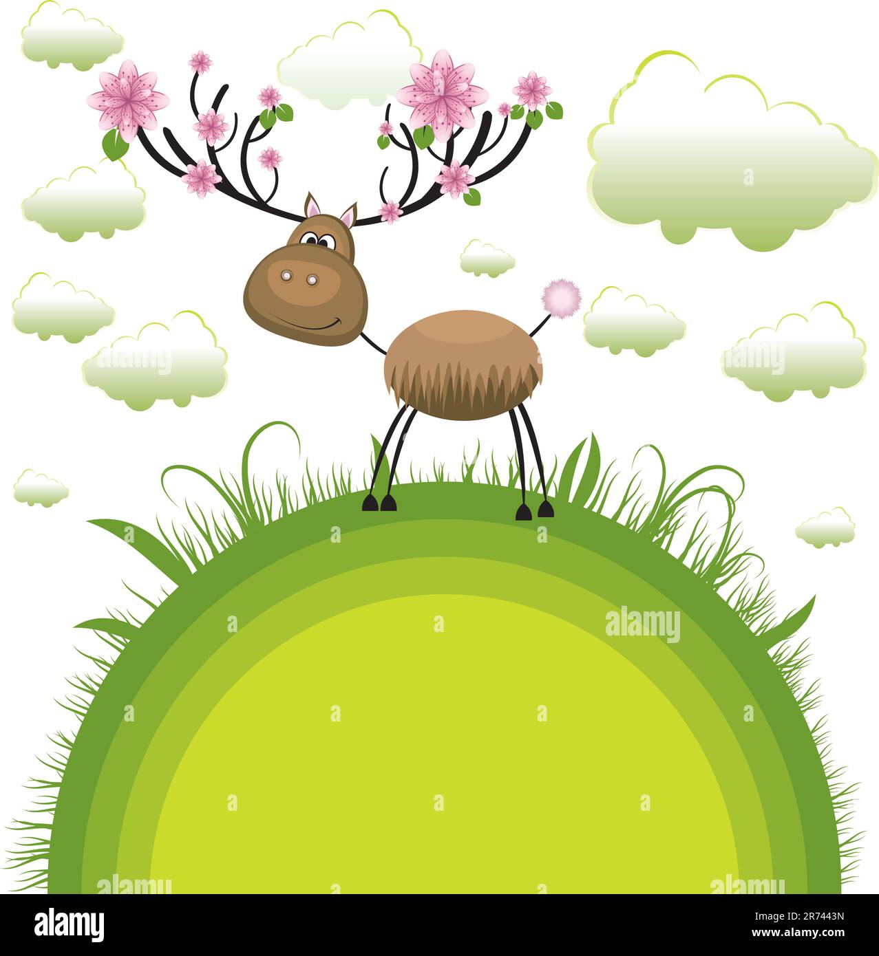 Spring reindeer . Vector Illustration Stock Vector Image & Art - Alamy