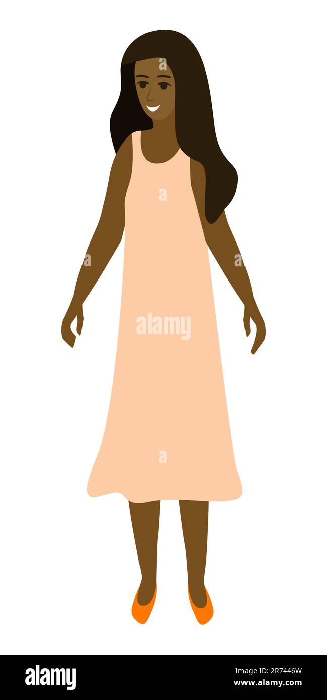 Full-length portrait of girl illustration Design element Vector ...