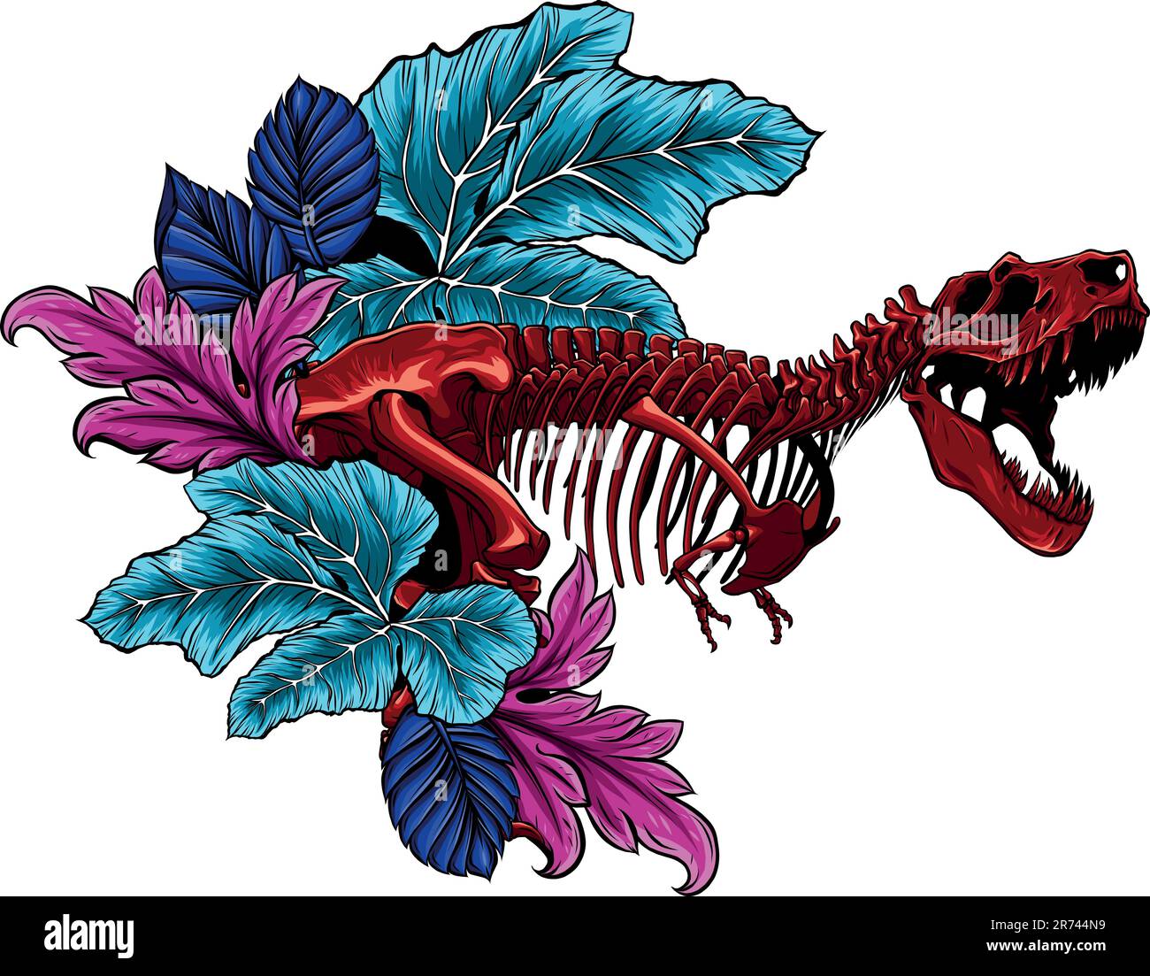 Tyrannosaurus rex skeleton drawing hi-res stock photography and images - Alamy