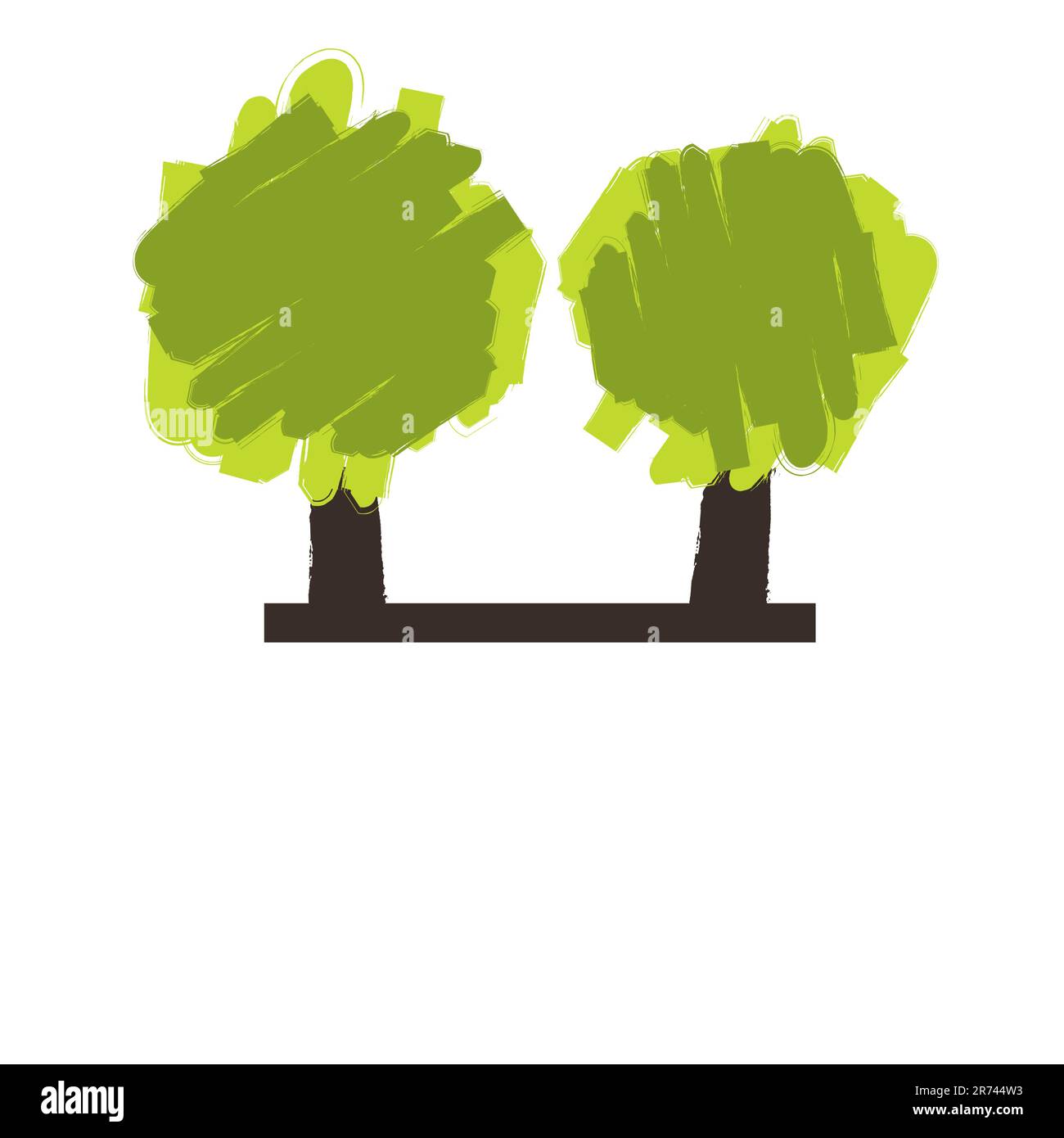 card design with stylized trees and text. vector illustration card ...