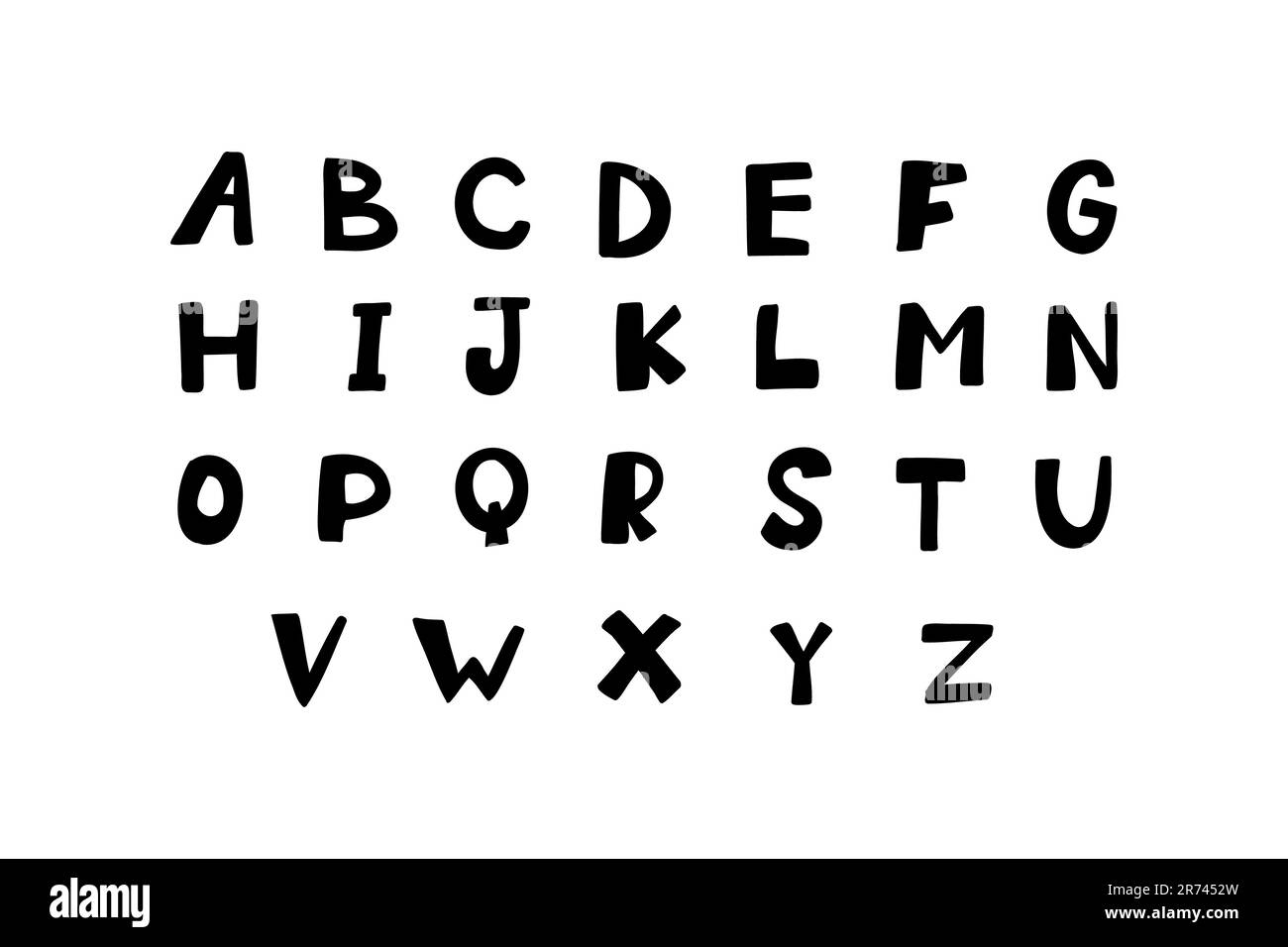 Loose lettering black english latin abc alphabet font A to Z. Vector ...