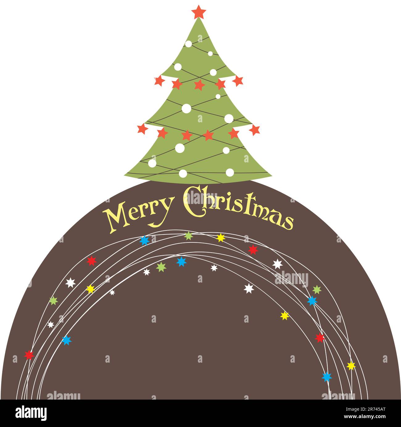 Christmas tree with colorful decoration. Vector illustration Stock ...