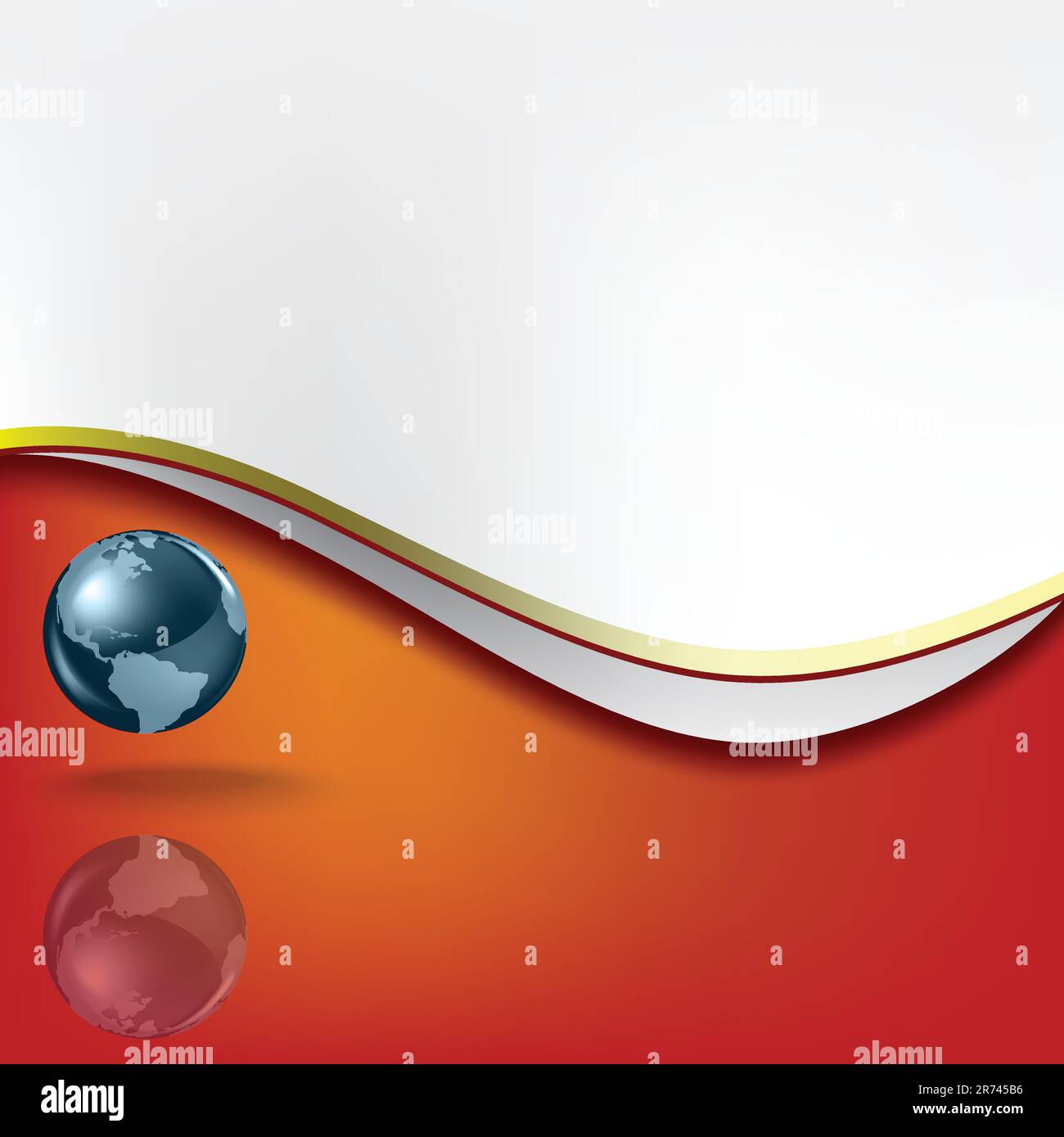 Abstract white background with globe on red Stock Vector Image & Art ...