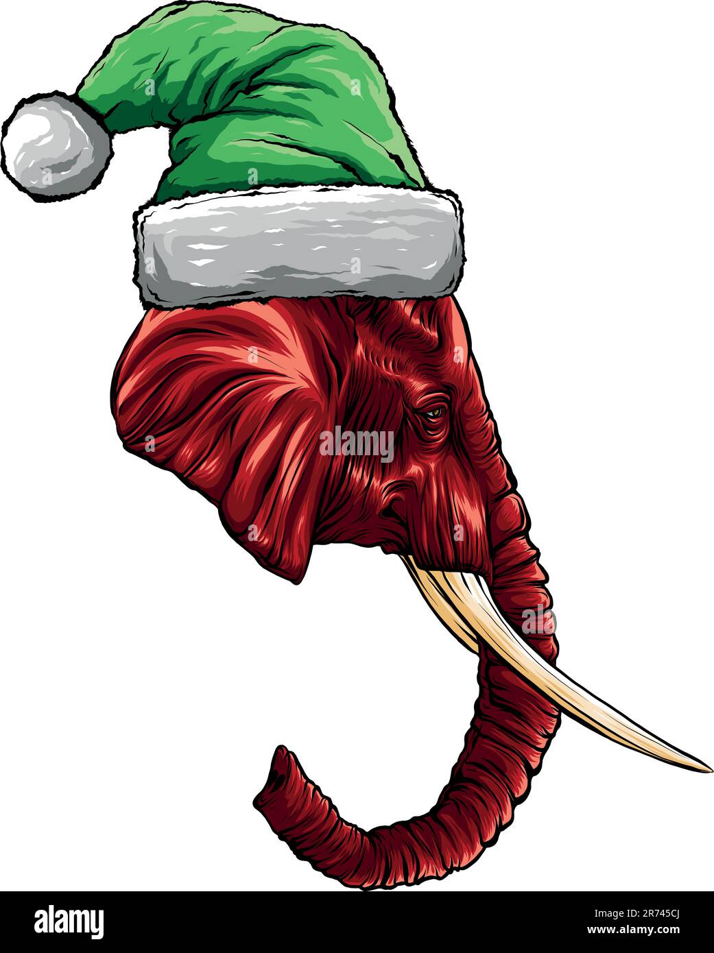 vector illustration of Elephant head digital draw Stock Vector Image ...