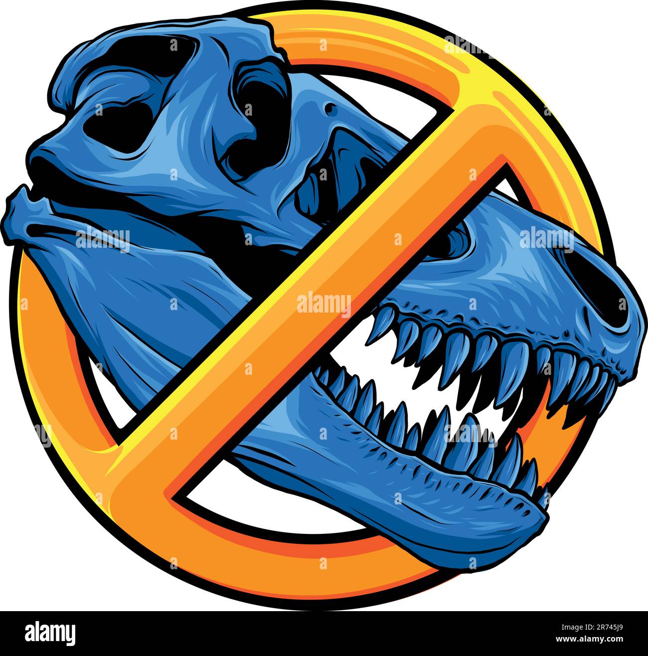 skull of dinosaur tyrannosaurus rex. vector illustration design Stock ...
