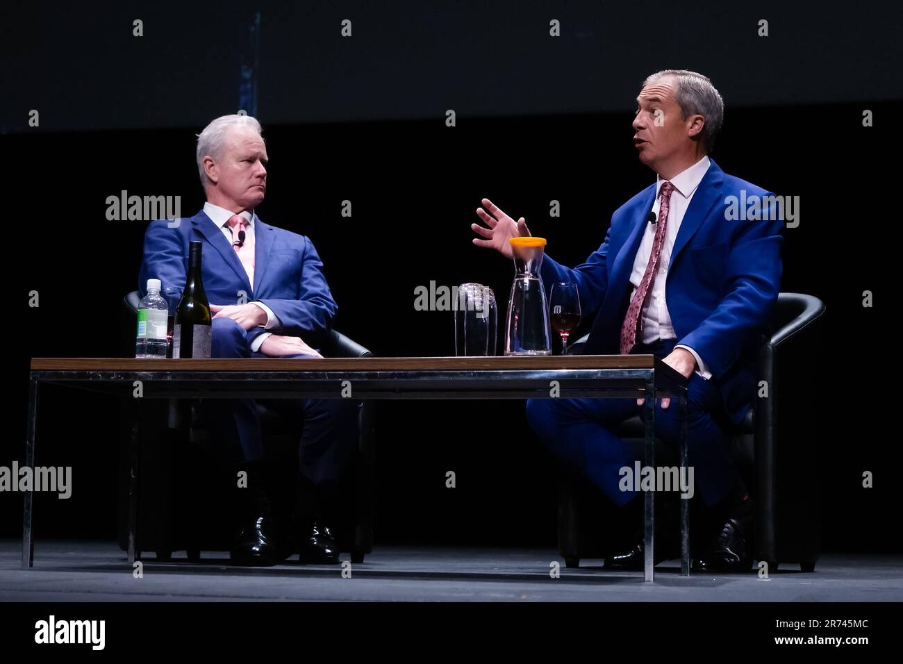 MELBOURNE, AUSTRALIA - SEPTEMBER 26: Nigel Farage and Ross Cameron take ...