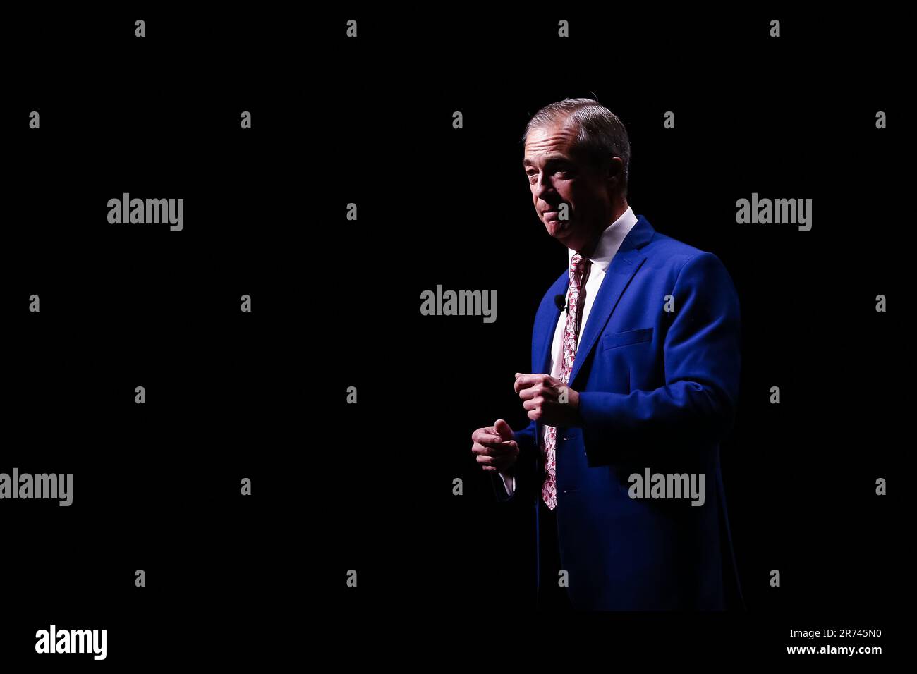 MELBOURNE, AUSTRALIA - SEPTEMBER 26: Nigel Farage speaks to a sold out ...