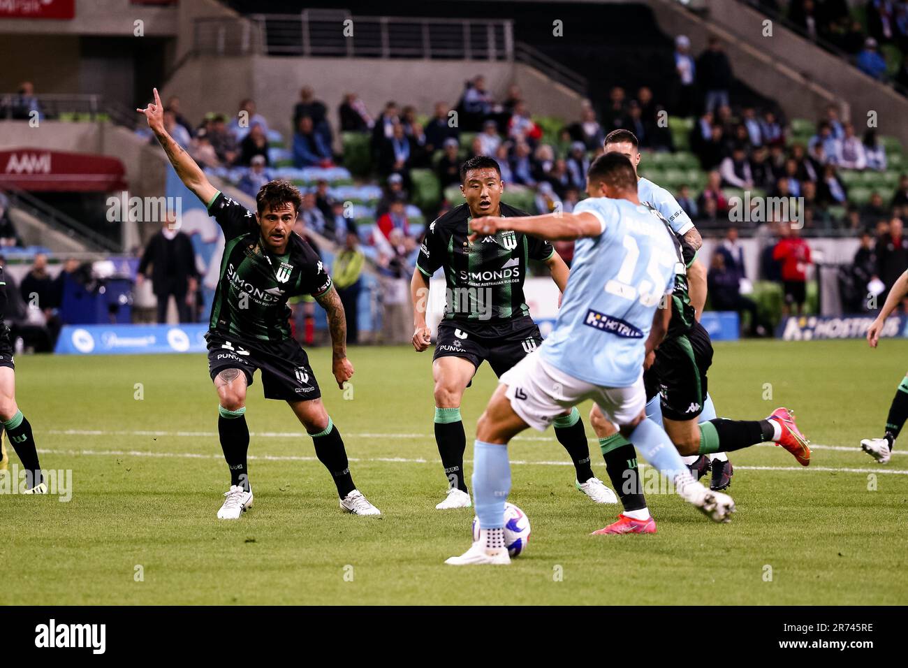 MELBOURNE, AUSTRALIA - OCTOBER 07: Andrew Nabbout of Melbourne City FC ...