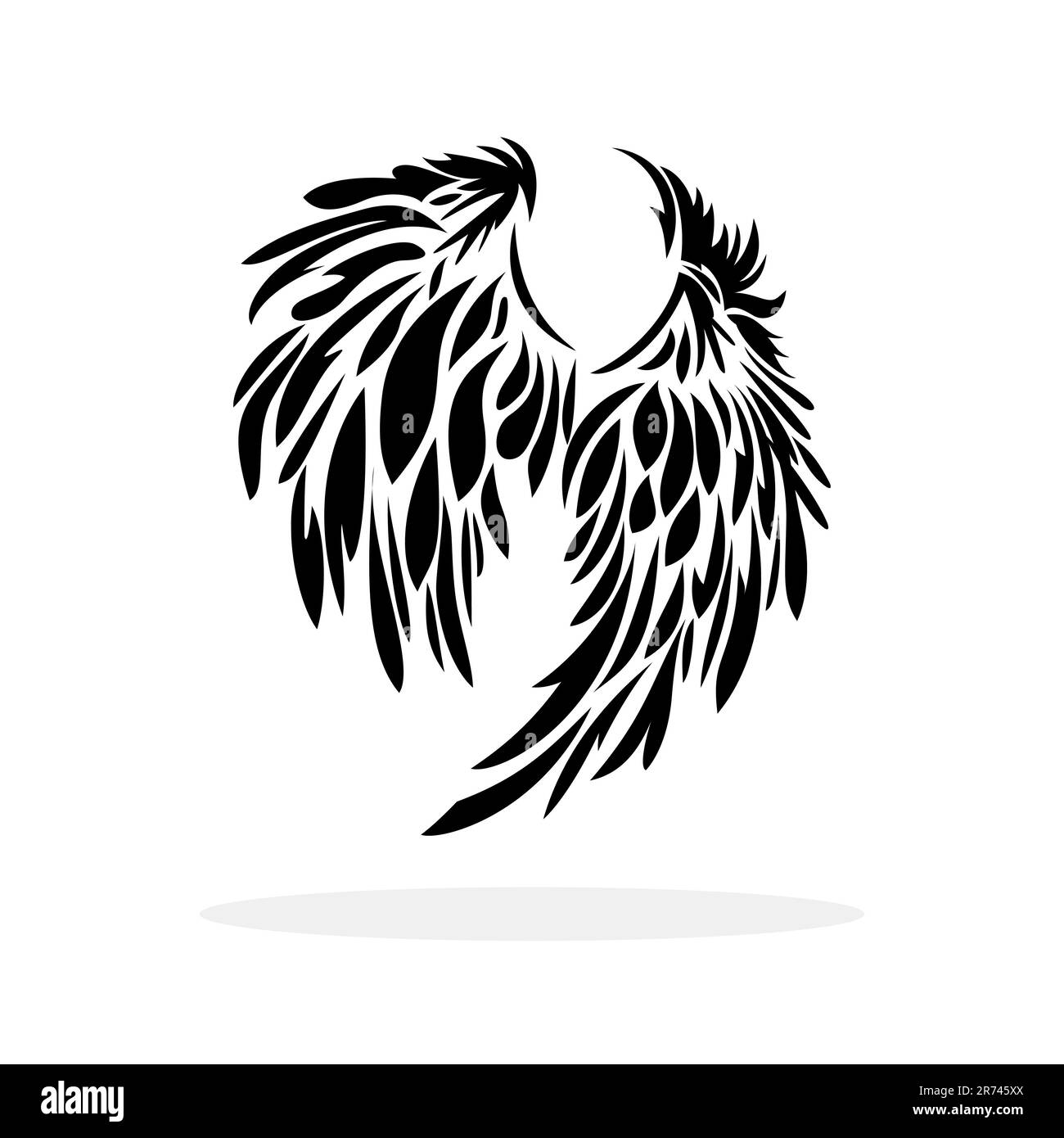 Wings icon. Black icon of wings on white background. Wings logo design ...
