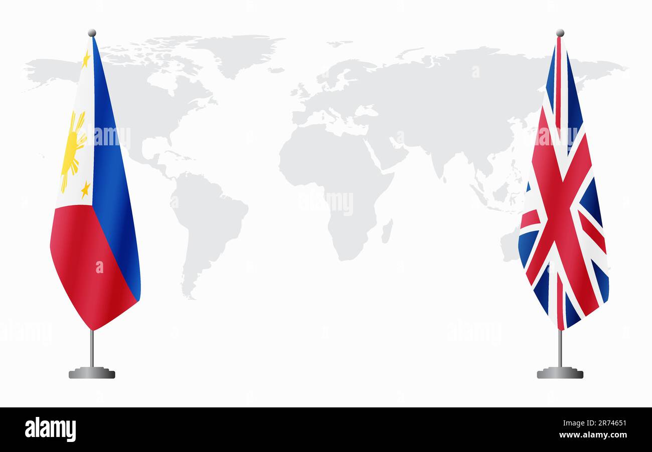 Philippines and United Kingdom flags for official meeting against ...