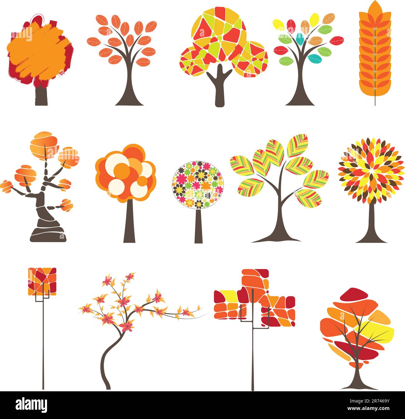 card design with stylized trees and text. vector illustration card ...
