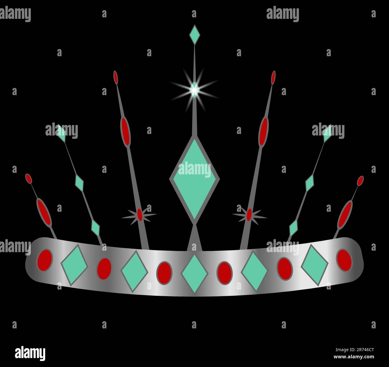 Crown encrusted with precious stones Cartoon vector illustration on ...