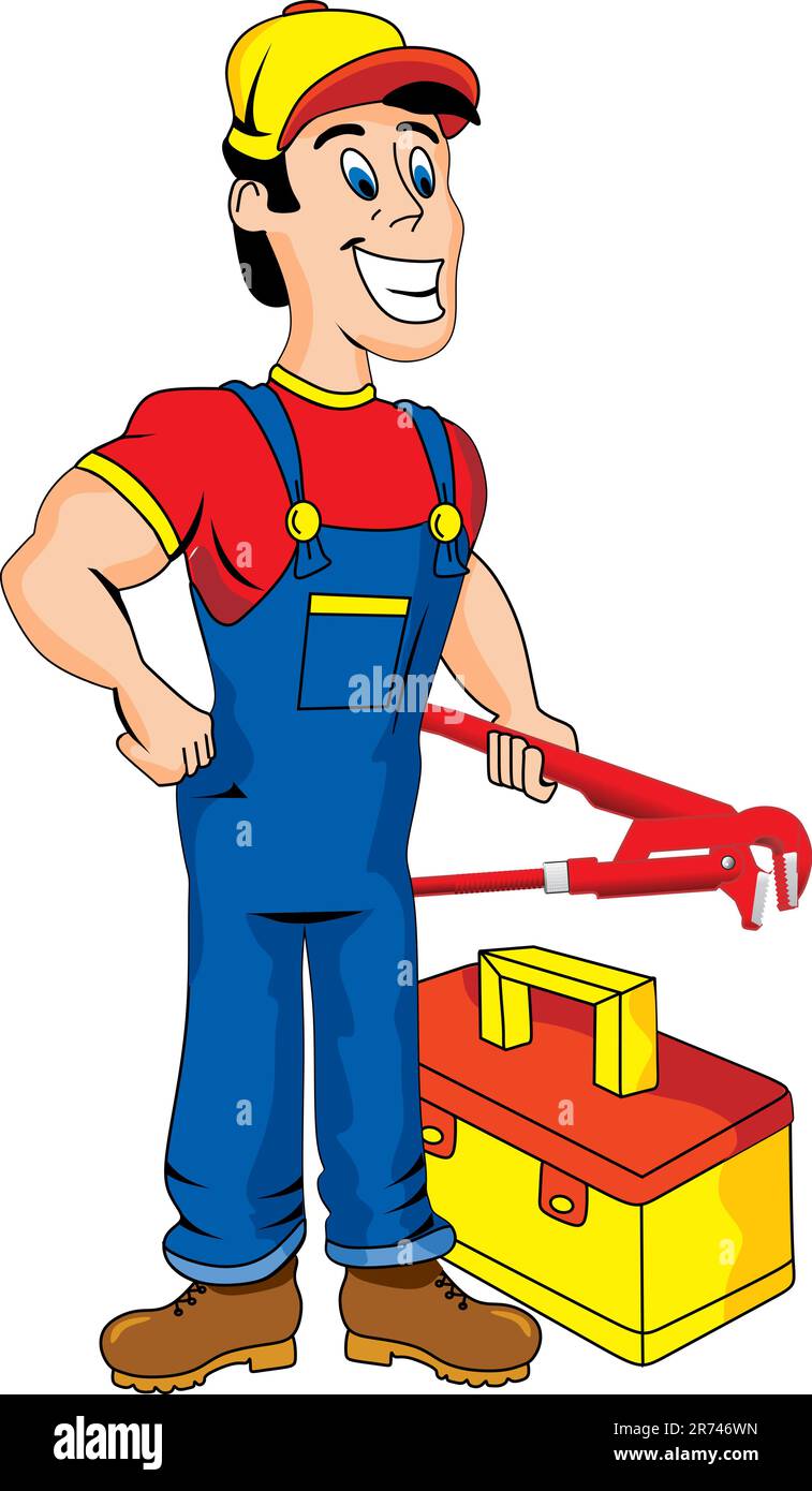 Man cartoon plumber male Cut Out Stock Images & Pictures - Alamy