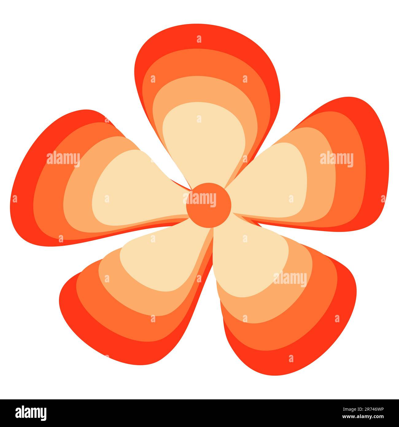 Red monochrome paper close-up flower. Design element. Vector ...