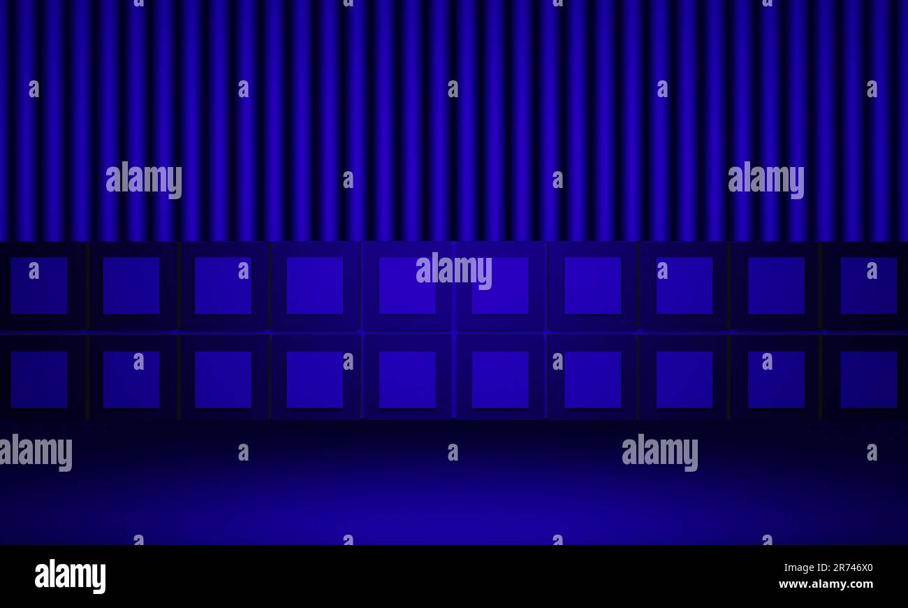 3D velvet curtain and rectangle matrix backdrop 3d rendering Stock ...
