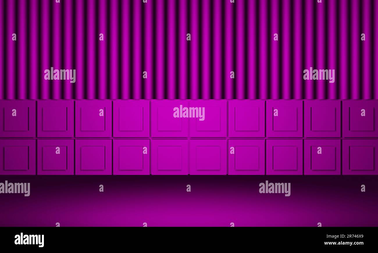 3D velvet curtain and rectangle matrix backdrop 3d rendering Stock ...