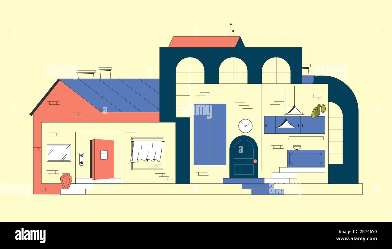 Townhouse interior design Stock Vector Images - Alamy